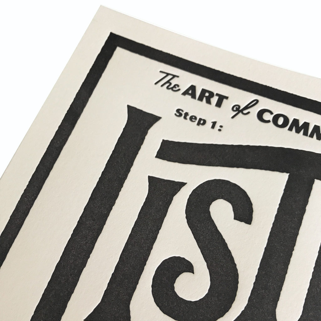 "Listen First" Letterpress Print 8 1/2" x 11" – Czar Event Version ...