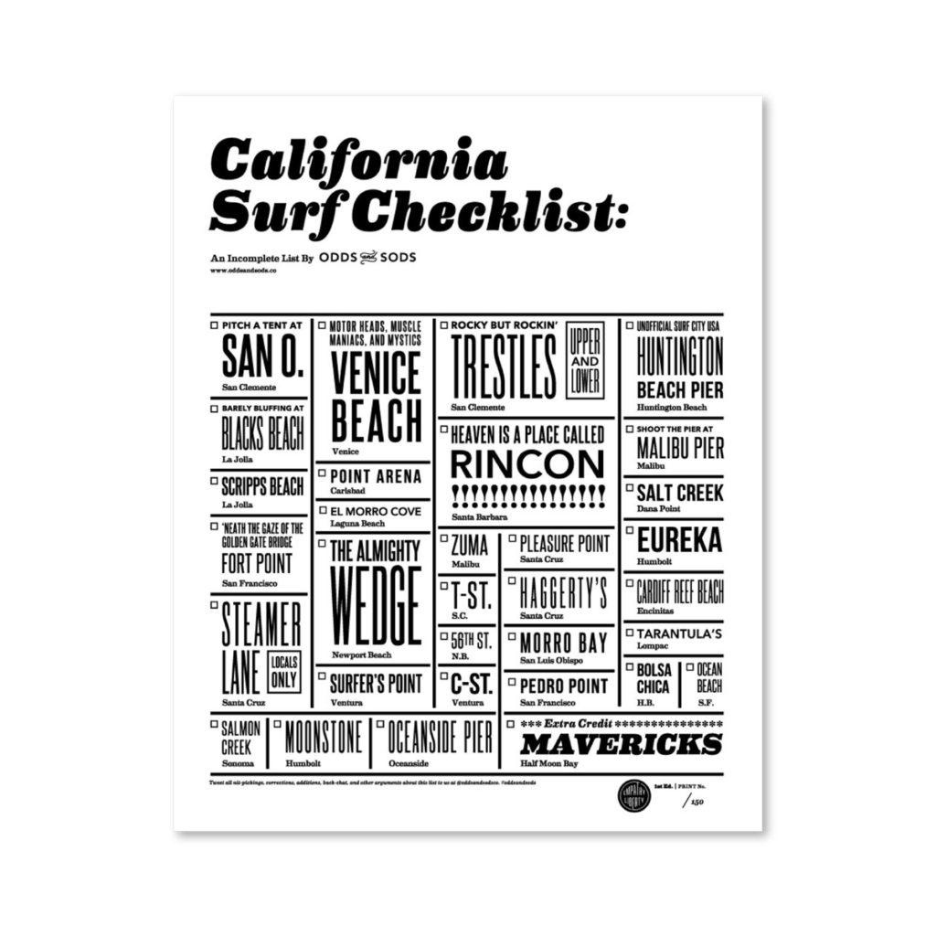 California Surf Check Poster - Hoodzpah