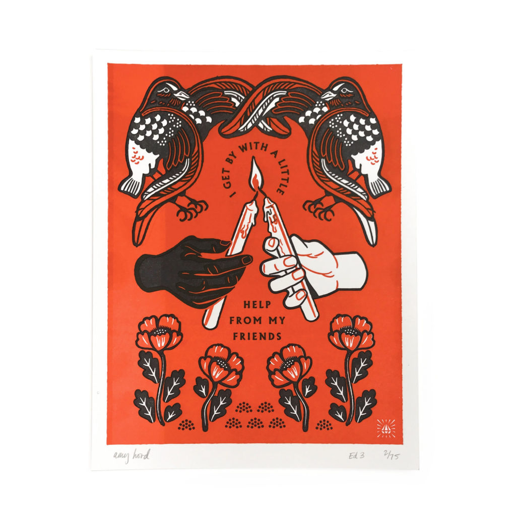 My Friends Letterpress Poster Print - Hoodzpah