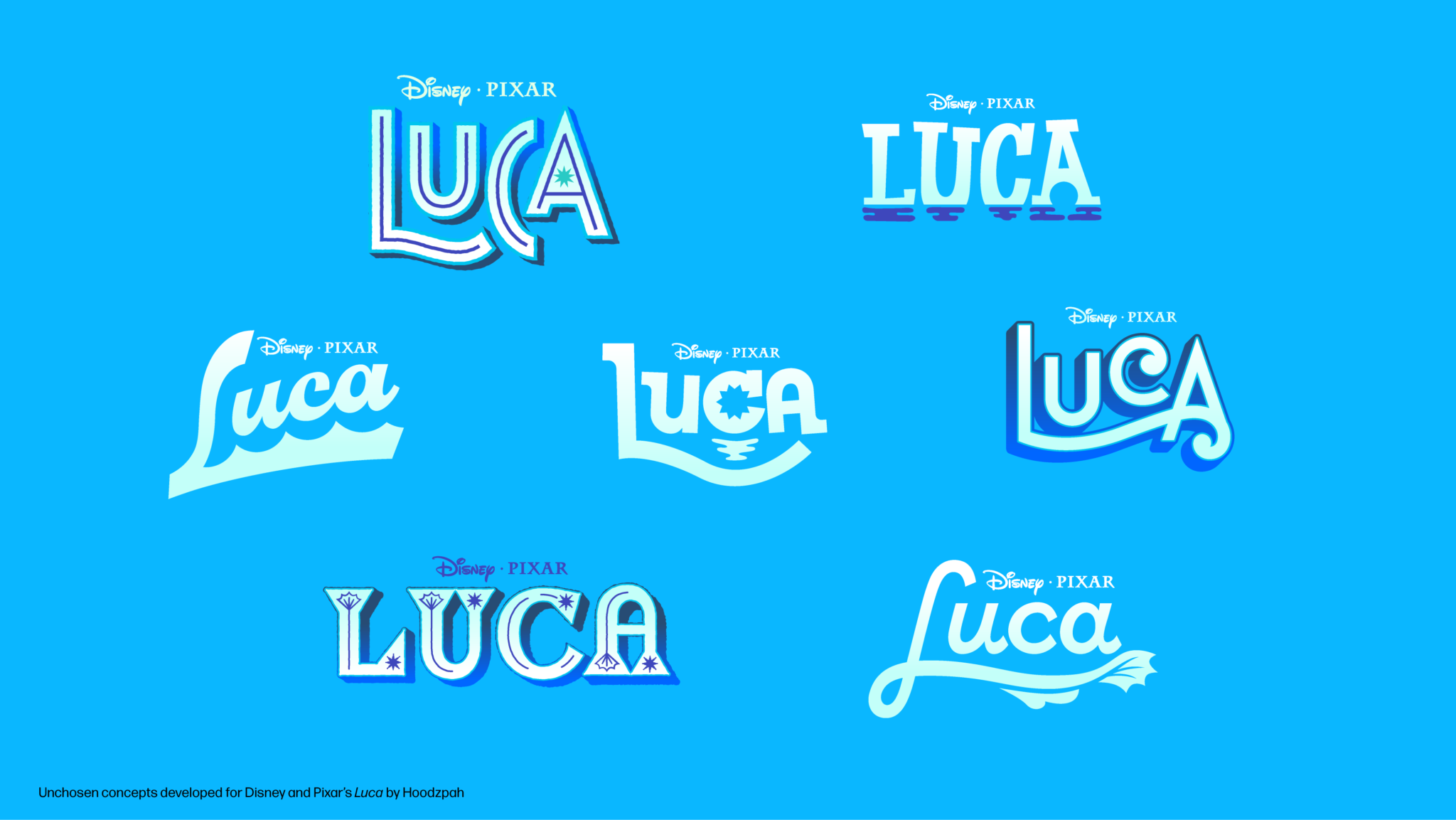 Title Treatment Concepts for Disney and Pixar's Luca - Hoodzpah